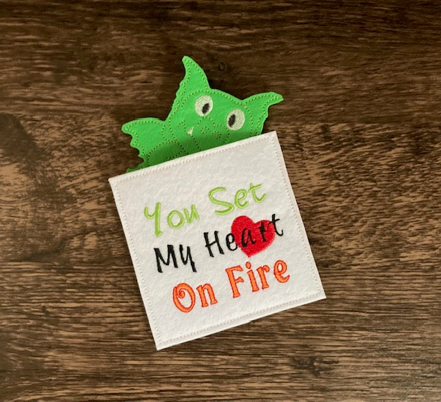 Dragon Finger Puppet Valentine's Card – Petal and Pocket Predictions
