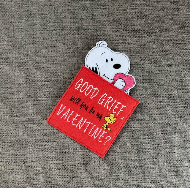 Snoopy Dog Finger Puppet Valentine's Card – Petal and Pocket Predictions